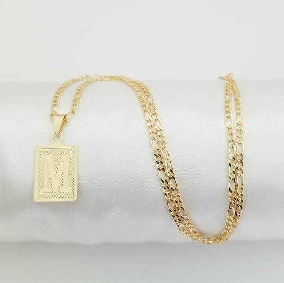 18K Gold filled | Jewelry | M Name Initial Necklace 8k Gf Chain New ...